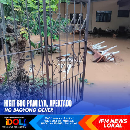 HIGIT 600 PAMILYA, APEKTADO NG BAGYONG GENER - RMN Networks