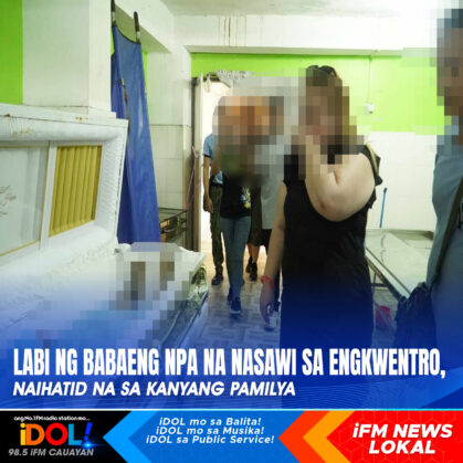 LABI NG BABAENG NPA NA NASAWI SA ENGKWENTRO, NAIHATID NA SA KANYANG PAMILYA - RMN Networks