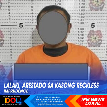 LALAKI, ARESTADO SA KASONG RECKLESS IMPRUDENCE - RMN Networks