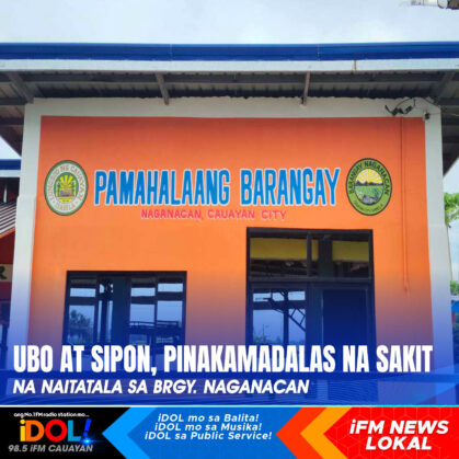 UBO AT SIPON, PINAKAMADALAS NA SAKIT NA NAITATALA SA BRGY. NAGANACAN ...