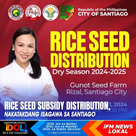 RICE SEED SUBSIDY DISTRIBUTION, NAKATAKDANG ISAGAWA SA SANTIAGO - RMN ...