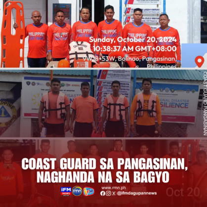 𝗖𝗢𝗔𝗦𝗧 𝗚𝗨𝗔𝗥𝗗 𝗦𝗔 𝗣𝗔𝗡𝗚𝗔𝗦𝗜𝗡𝗔𝗡, 𝗡𝗔𝗚𝗛𝗔𝗡𝗗𝗔 𝗡𝗔 𝗦𝗔 𝗕𝗔𝗚𝗬𝗢 - RMN Networks