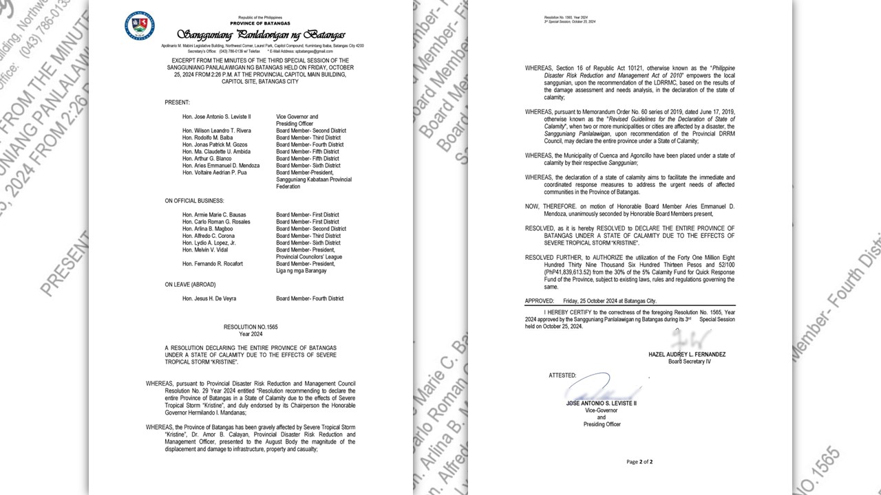 Batangas provincial government, nagdeklara na ng state of calamity sa buong lalawigan - RMN Networks