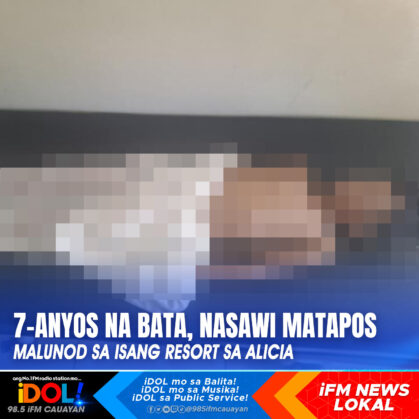 7-ANYOS NA BATA, NASAWI MATAPOS MALUNOD SA ISANG RESORT SA ALICIA - RMN Networks