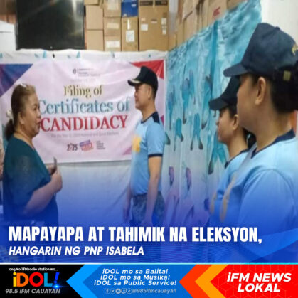 MAPAYAPA AT TAHIMIK NA ELEKSYON, HANGARIN NG PNP ISABELA - RMN Networks