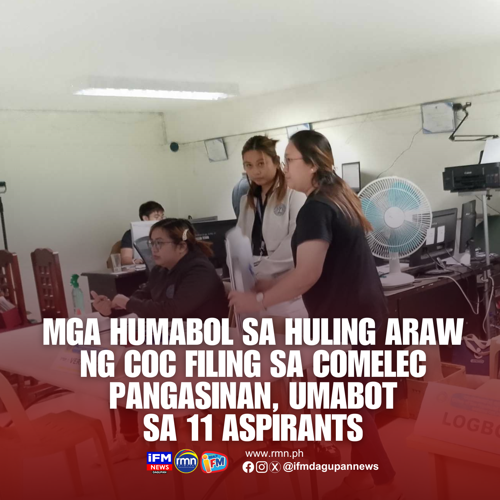 𝗠𝗚𝗔 𝗛𝗨𝗠𝗔𝗕𝗢𝗟 𝗦𝗔 𝗛𝗨𝗟𝗜𝗡𝗚 𝗔𝗥𝗔𝗪 𝗡𝗚 𝗖𝗢𝗖 𝗙𝗜𝗟𝗜𝗡𝗚 𝗦𝗔 𝗖𝗢𝗠𝗘𝗟𝗘𝗖 𝗣𝗔𝗡𝗚𝗔𝗦𝗜𝗡𝗔𝗡, 𝗨𝗠𝗔𝗕𝗢𝗧 𝗦𝗔 𝟭𝟭 𝗔𝗦𝗣𝗜𝗥𝗔𝗡𝗧𝗦 - RMN ...