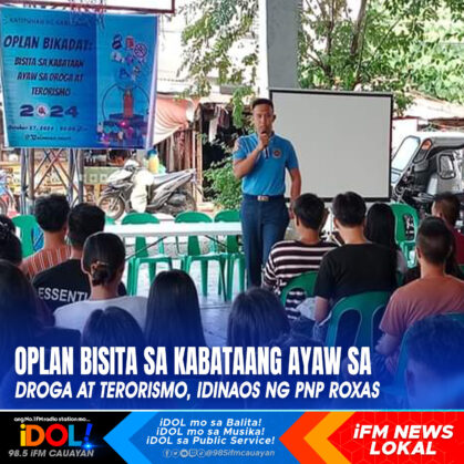 OPLAN BISITA SA KABATAANG AYAW SA DROGA AT TERORISMO, IDINAOS NG PNP ROXAS - RMN Networks