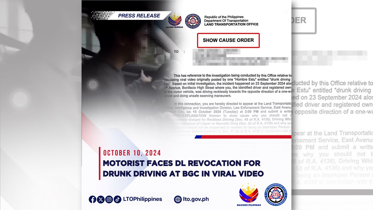 LTO, nag-isyu ng SCO sa driver na nag-viral sa social media na umiinom ...