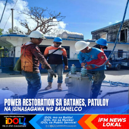 POWER RESTORATION SA BATANES, PATULOY NA ISINASAGAWA NG BATANELCO - RMN ...
