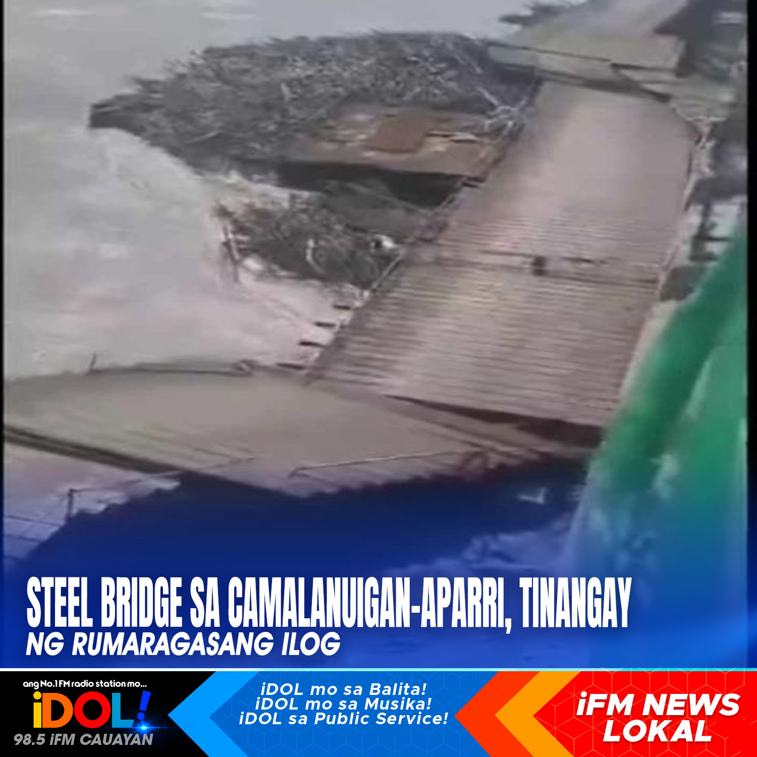 STEEL BRIDGE SA CAMALANUIGAN-APARRI, TINANGAY NG RUMARAGASANG ILOG ...
