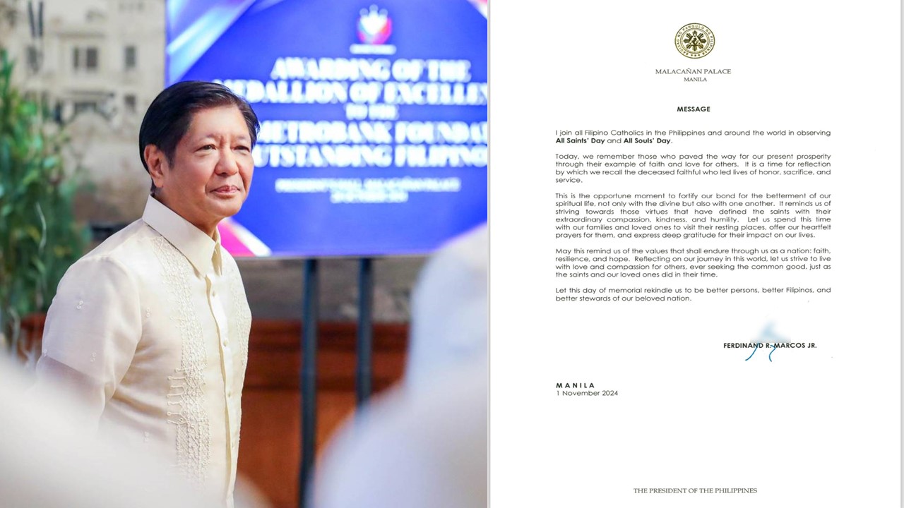PBBM, hinimok ang mga Pilipinong ilaan ang araw ng Undas para sa mga namayapang mahal sa buhay ...