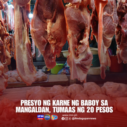 P20, PAGTAAS SA PRESYO NG KARNE NG BABOY SA MANGALDAN - RMN Networks