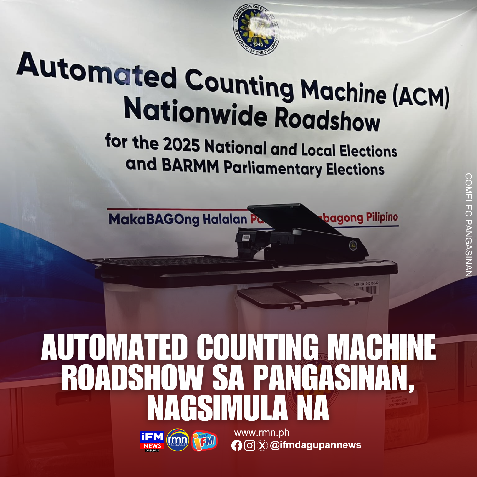 𝗔𝗨𝗧𝗢𝗠𝗔𝗧𝗘𝗗 𝗖𝗢𝗨𝗡𝗧𝗜𝗡𝗚 𝗠𝗔𝗖𝗛𝗜𝗡𝗘 𝗥𝗢𝗔𝗗𝗦𝗛𝗢𝗪 𝗦𝗔 𝗣𝗔𝗡𝗚𝗔𝗦𝗜𝗡𝗔𝗡, 𝗡𝗔𝗚𝗦𝗜𝗠𝗨𝗟𝗔 𝗡𝗔 - RMN ...