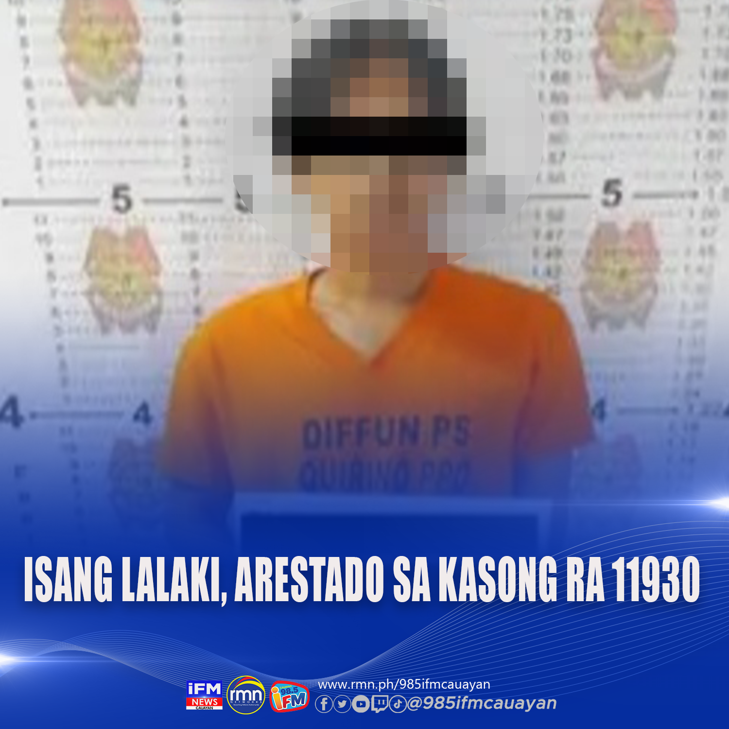 ISANG LALAKI, ARESTADO SA KASONG RA 11930 - RMN Networks