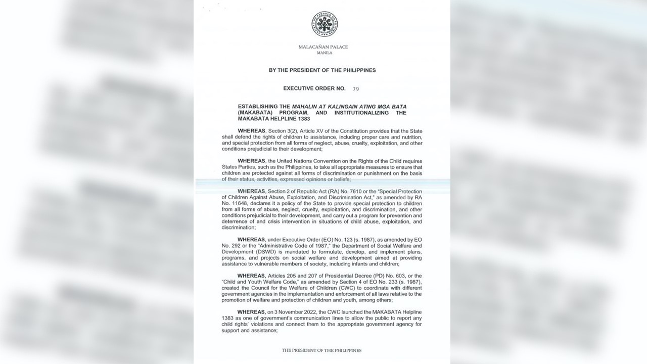 One-stop system para sa pagdudulog at pag-aksyon sa pang-aabuso sa mga bata, itinatag ni PBBM ...
