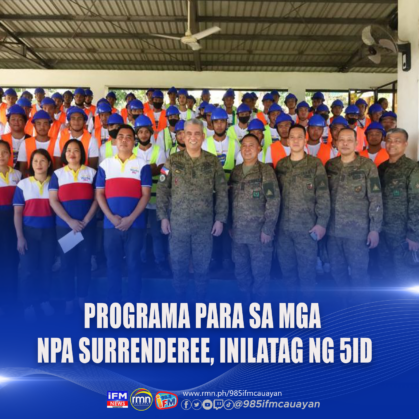 PROGRAMA PARA SA MGA NPA SURRENDEREE, INILATAG NG 5ID - RMN Networks