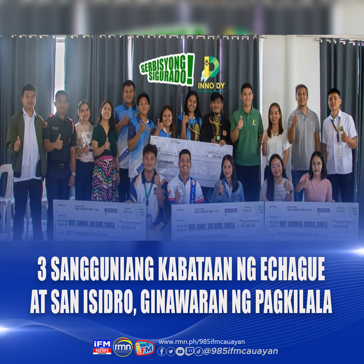 3 SANGGUNIANG KABATAAN NG ECHAGUE AT SAN ISIDRO, GINAWARAN NG PAGKILALA - RMN Networks