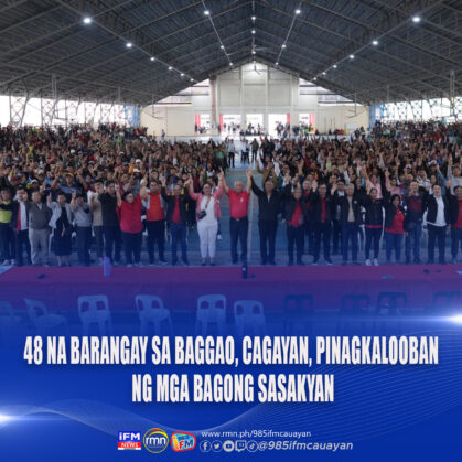 48 NA BARANGAY SA BAGGAO, CAGAYAN, PINAGKALOOBAN NG MGA BAGONG SASAKYAN - RMN Networks