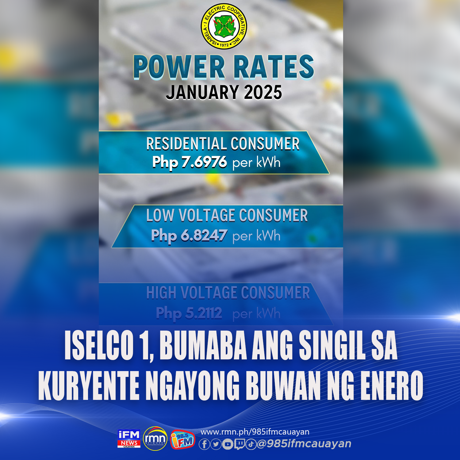 𝗜𝗦𝗘𝗟𝗖𝗢 𝟭, 𝗕𝗨𝗠𝗔𝗕𝗔 𝗔𝗡𝗚 𝗦𝗜𝗡𝗚𝗜𝗟 𝗦𝗔 𝗞𝗨𝗥𝗬𝗘𝗡𝗧𝗘 𝗡𝗚𝗔𝗬𝗢𝗡𝗚 𝗕𝗨𝗪𝗔𝗡 𝗡𝗚 𝗘𝗡𝗘𝗥𝗢 - RMN Networks
