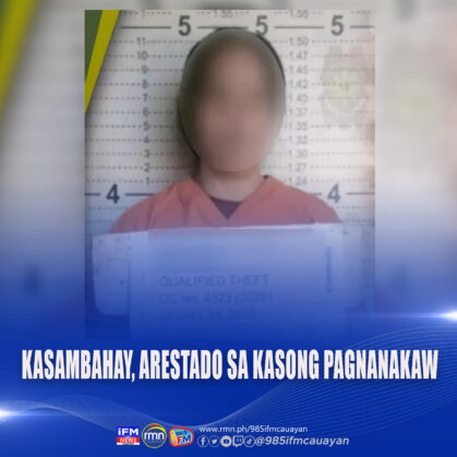KASAMBAHAY, ARESTADO SA KASONG PAGNANAKAW - RMN Networks