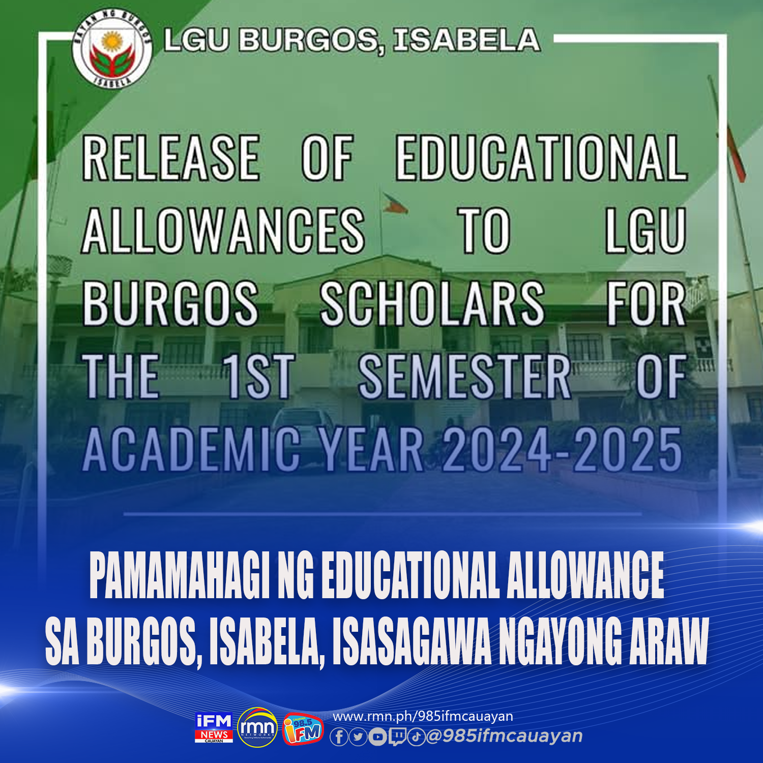 PAMAMAHAGI NG EDUCATIONAL ALLOWANCE SA BURGOS, ISABELA, ISASAGAWA ...