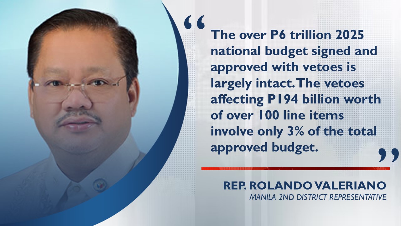 Pag-veto ni PBBM, nakaapekto lang sa tatlong porsyento ng 2025 national ...