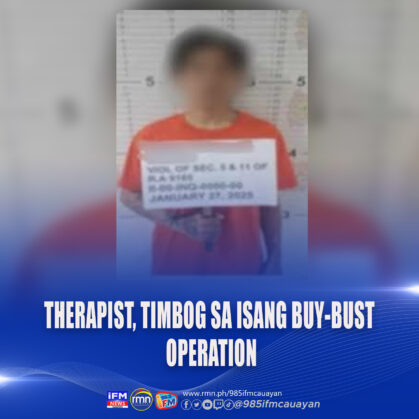 THERAPIST, TIMBOG SA ISANG BUY-BUST OPERATION - RMN Networks