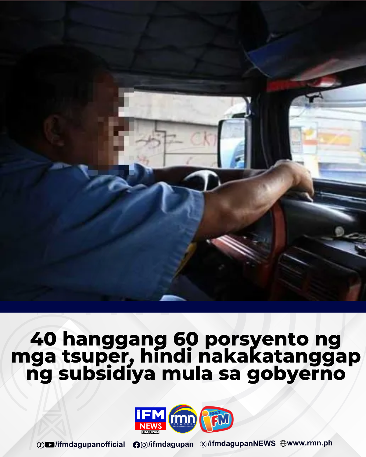 40 HANGGANG 60 PORSYENTO NG MGA TSUPER, HINDI NAKAKATANGGAP NG ...