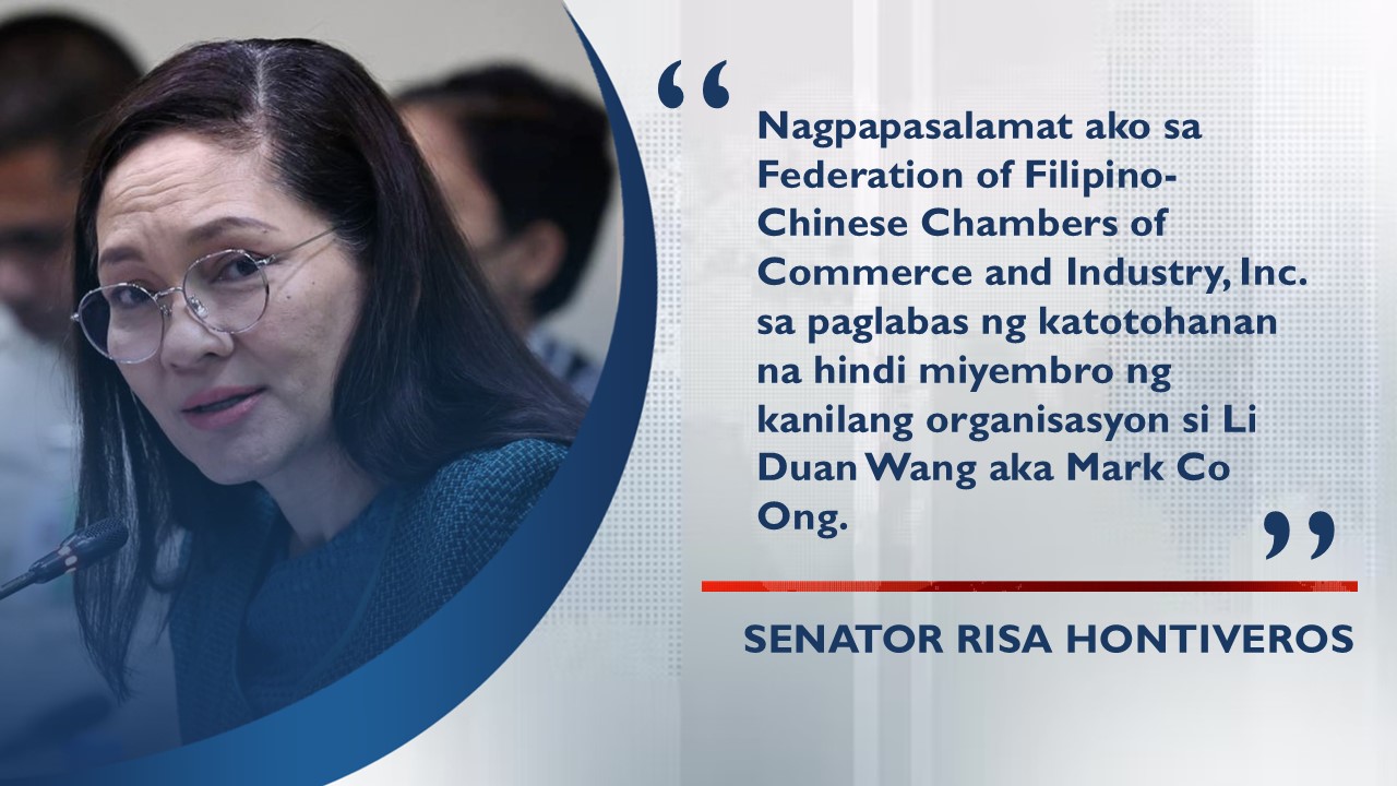 Pagtanggi ng grupo ng Filipino-Chinese business community na kasapi ...