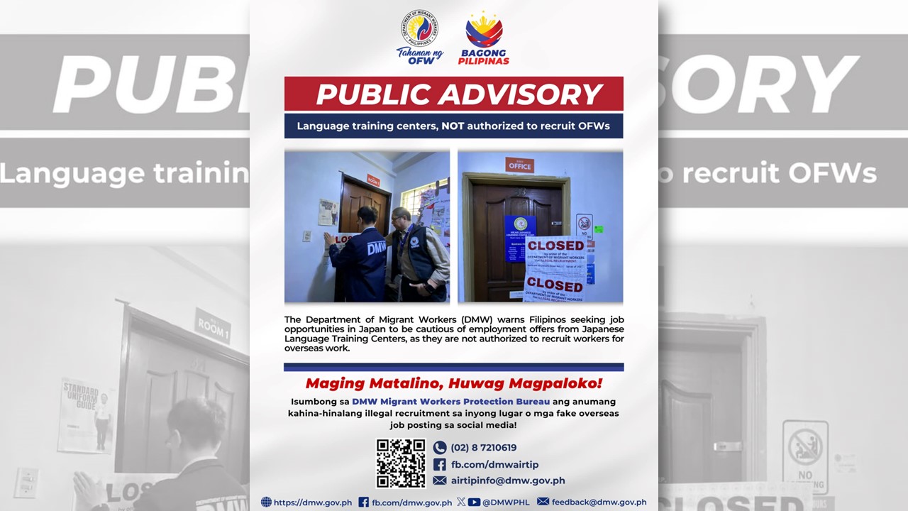 DMW, nagbabala sa publiko kaugnay ng language training centers na nagre-recruit ng OFWs - RMN ...