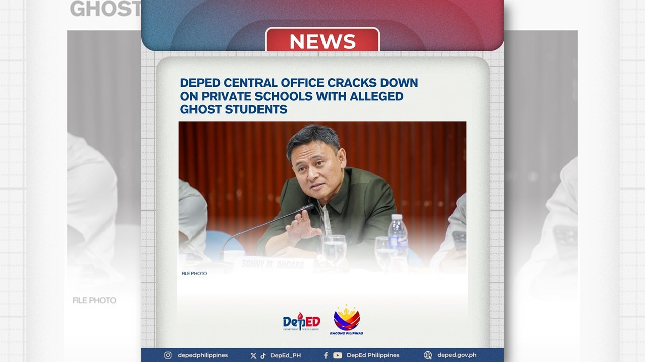 DepEd, hihilingin ang tulong ng NBI at PNP sa natuklasang ghost students ng ilang private ...