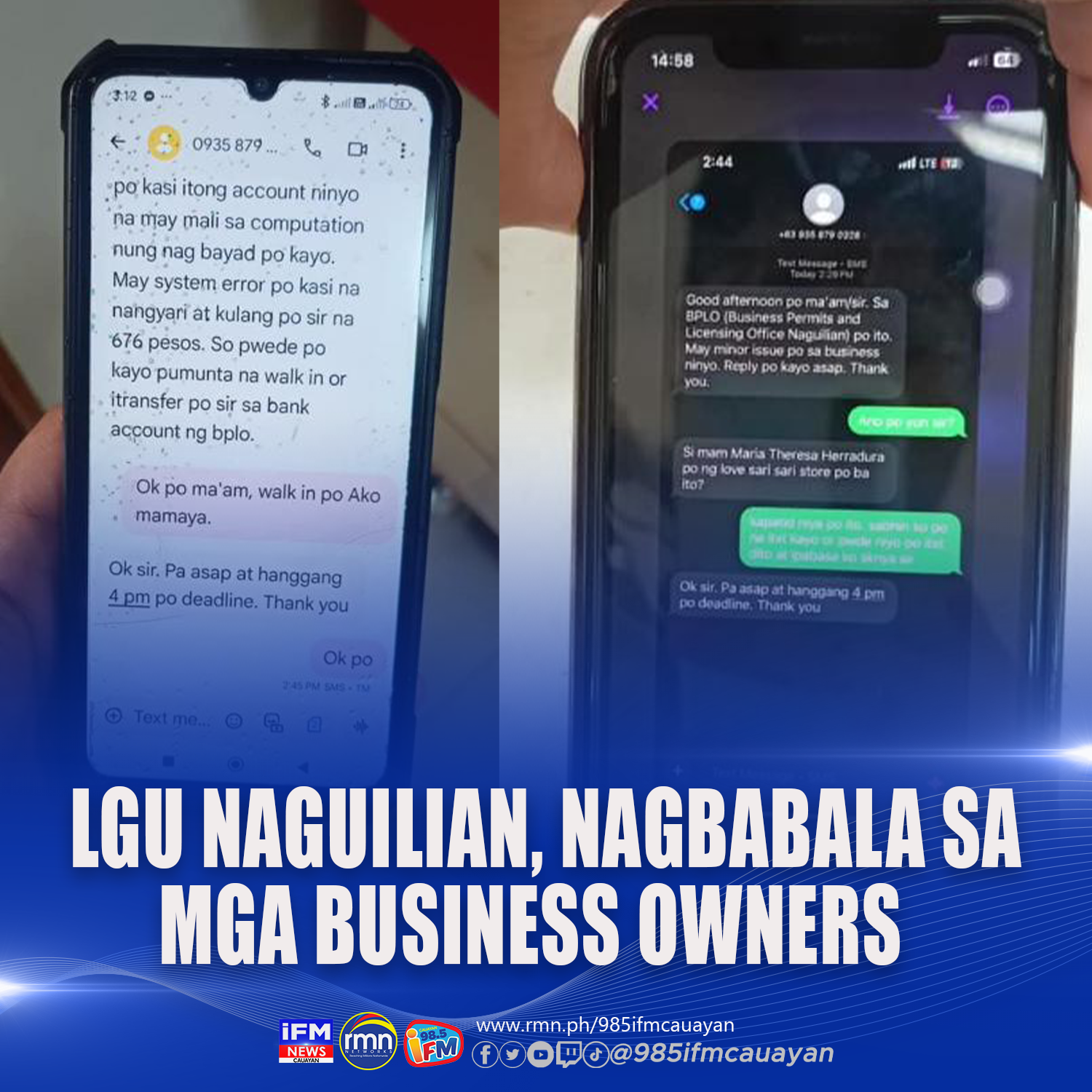 LGU NAGUILIAN, NAGBABALA SA MGA BUSINESS OWNERS - RMN Networks