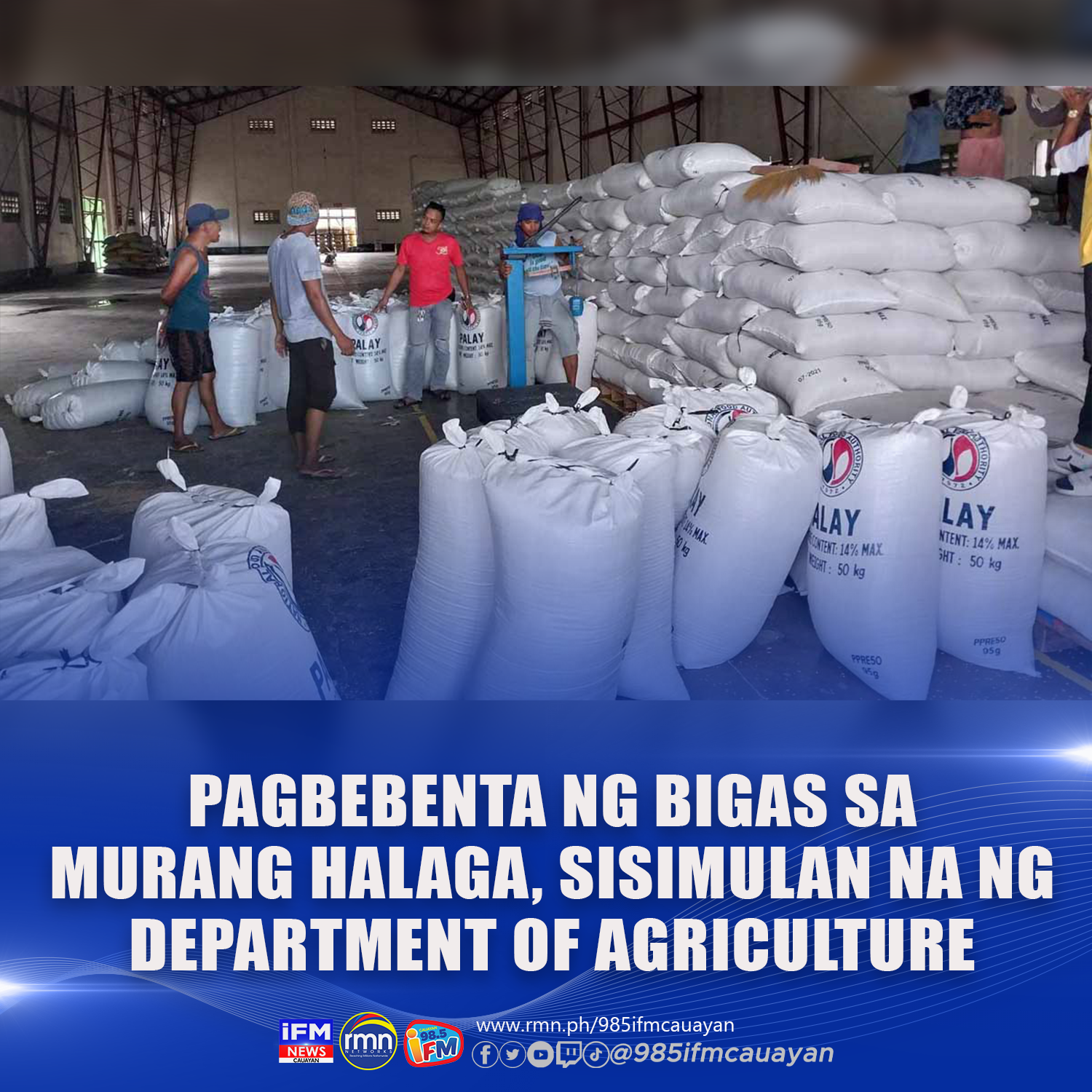 PAGBEBENTA NG BIGAS SA MURANG HALAGA, SISIMULAN NA NG DEPARTMENT OF AGRICULTURE - RMN Networks
