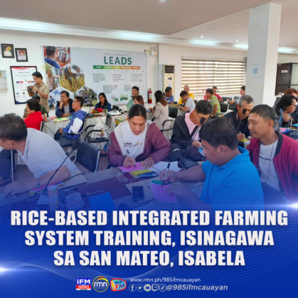RICE-BASED INTEGRATED FARMING SYSTEM TRAINING, ISINAGAWA SA SAN MATEO ...