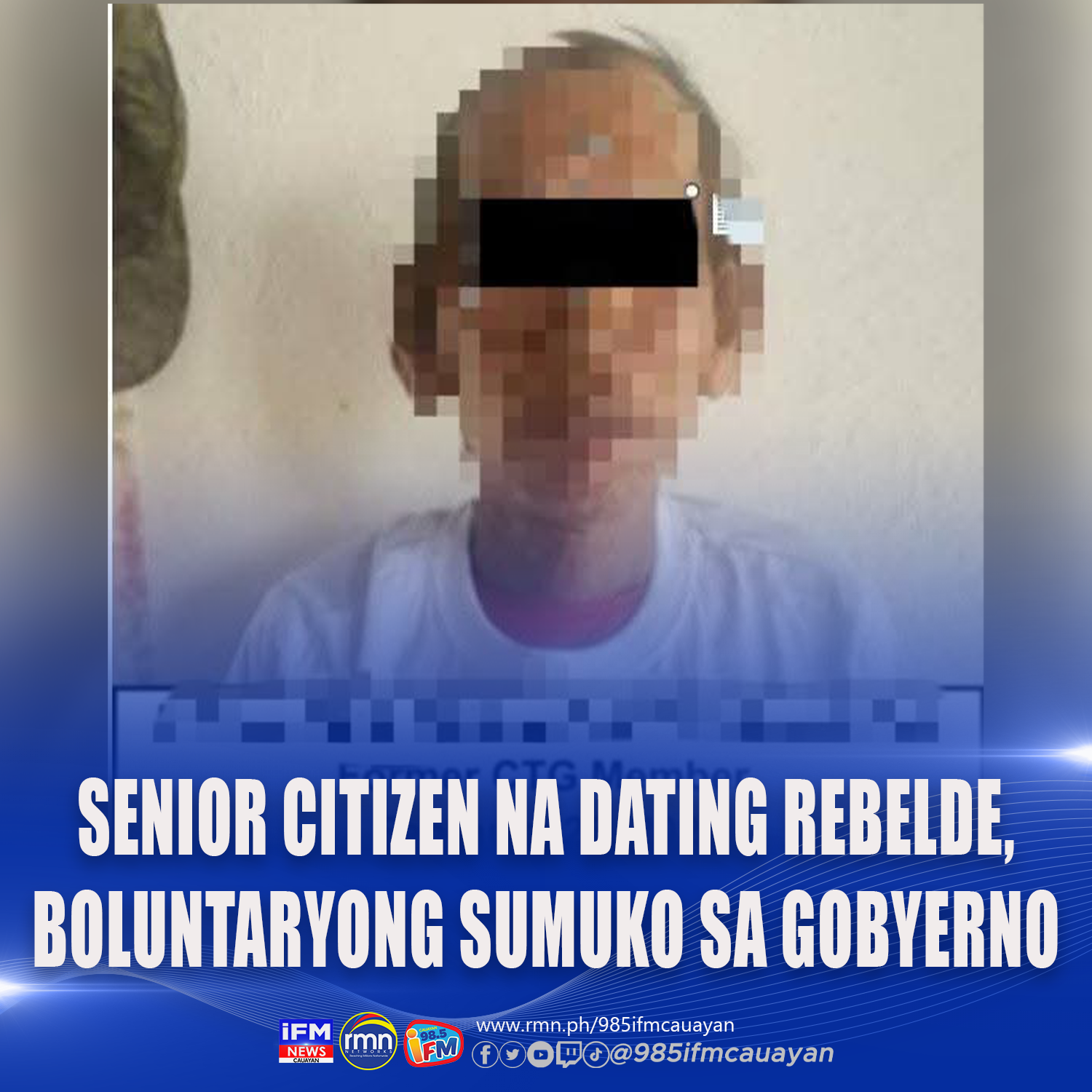 SENIOR CITIZEN NA DATING REBELDE, BOLUNTARYONG SUMUKO SA GOBYERNO - RMN ...