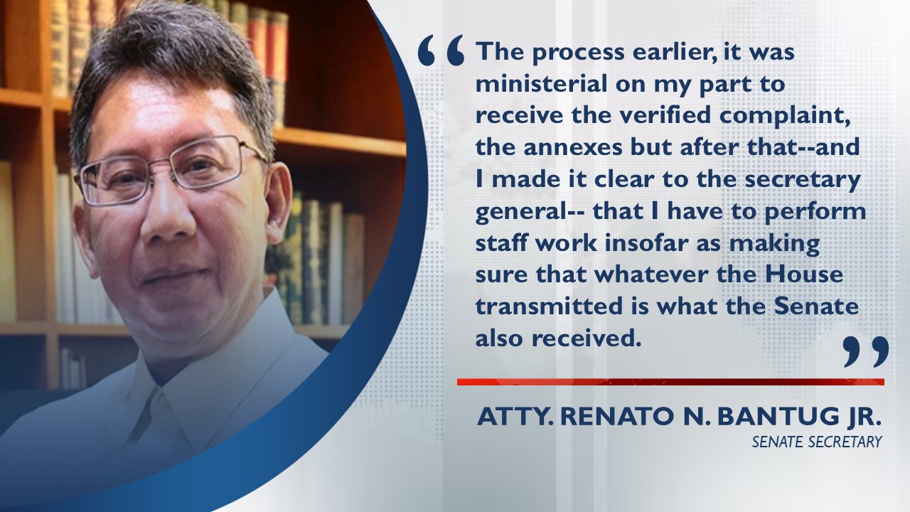 Office of the Senate Secretary, hindi pa nakakagawa ng official report ...