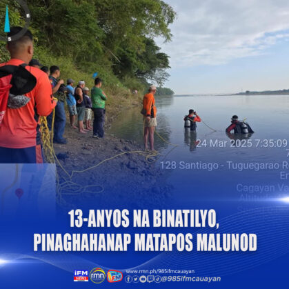 13-ANYOS NA BINATILYO, PINAGHAHANAP MATAPOS MALUNOD - RMN Networks
