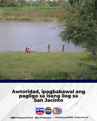 AWTORIDAD, IPAGBABAWAL ANG PAGLIGO SA ISANG ILOG SA SAN JACINTO UPANG MAIWASAN ANG INSIDENTE NG ...