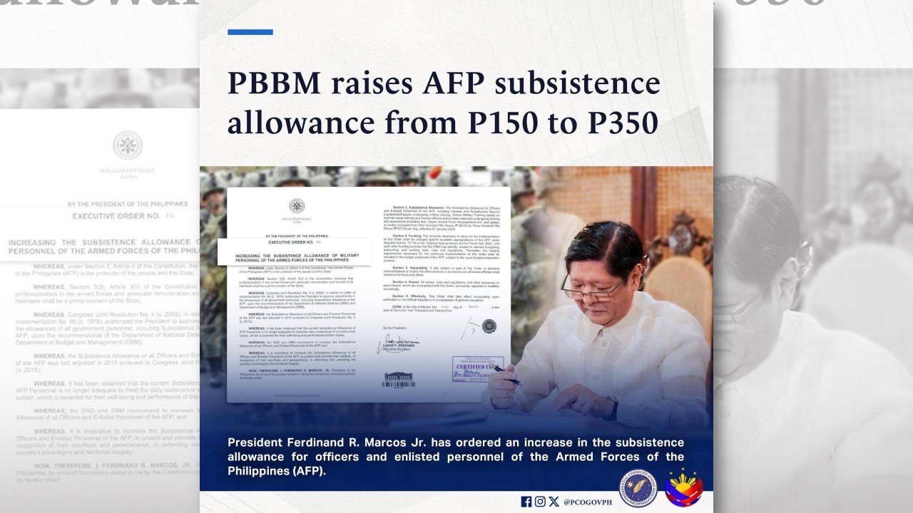 Pag-apruba sa subsistence allowance ng mga sundalo, dagdag suporta sa mga ito — AFP - RMN Networks