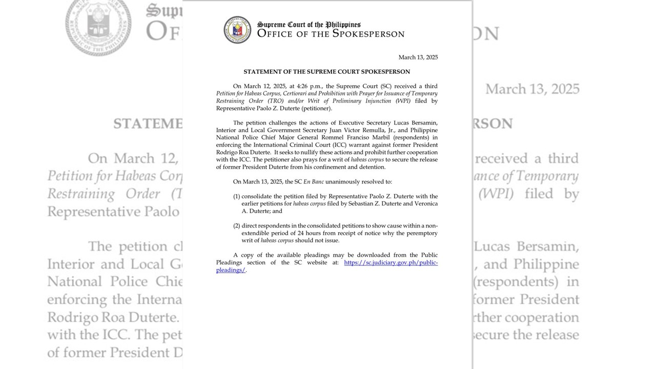 Sagot sa petisyon sa Korte Suprema ng magkakapatid na Duterte, isusumite ng OSG sa Lunes - RMN ...