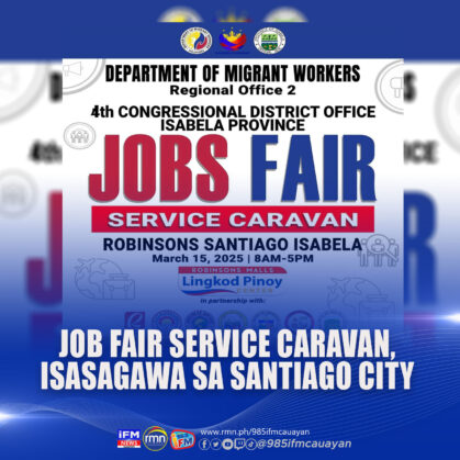 JOB FAIR SERVICE CARAVAN, ISASAGAWA SA SANTIAGO CITY - RMN Networks