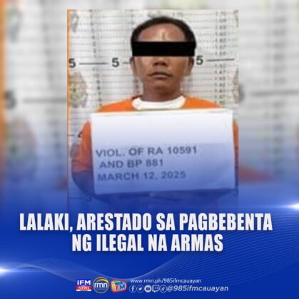 LALAKI, ARESTADO SA PAGBEBENTA NG ILEGAL NA ARMAS - RMN Networks
