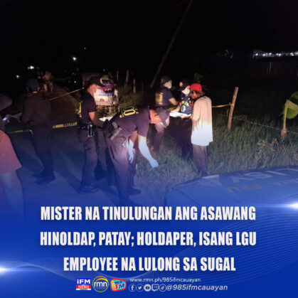 MISTER NA TINULUNGAN ANG ASAWANG HINOLDAP, PATAY; HOLDAPER, ISANG LGU EMPLOYEE NA LULONG SA ...