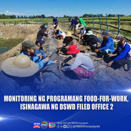 MONITORING NG PROGRAMANG FOOD-FOR-WORK, ISINAGAWA NG DSWD FILED OFFICE ...