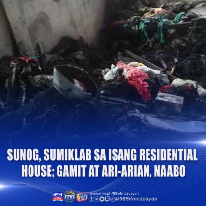 SUNOG, SUMIKLAB SA ISANG RESIDENTIAL HOUSE; GAMIT AT ARI-ARIAN, NAABO - RMN Networks