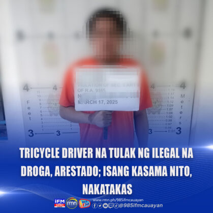 𝗧𝗥𝗜𝗖𝗬𝗖𝗟𝗘 𝗗𝗥𝗜𝗩𝗘𝗥 𝗡𝗔 𝗧𝗨𝗟𝗔𝗞 𝗡𝗚 𝗜𝗟𝗘𝗚𝗔𝗟 𝗡𝗔 𝗗𝗥𝗢𝗚𝗔, 𝗔𝗥𝗘𝗦𝗧𝗔𝗗𝗢; 𝗜𝗦𝗔𝗡𝗚 𝗞𝗔𝗦𝗔𝗠𝗔 𝗡𝗜𝗧𝗢, 𝗡𝗔𝗞𝗔𝗧𝗔𝗞𝗔𝗦 - RMN Networks