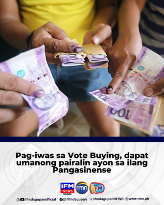 PAG-IWAS SA VOTE BUYING, DAPAT UMANONG PAIRALIN AYON SA ILANG ...