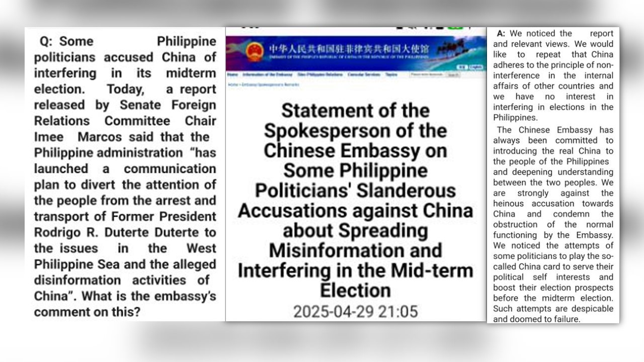 China, nanindigang hindi makikialam sa halalan sa Pilipinas - RMN Networks