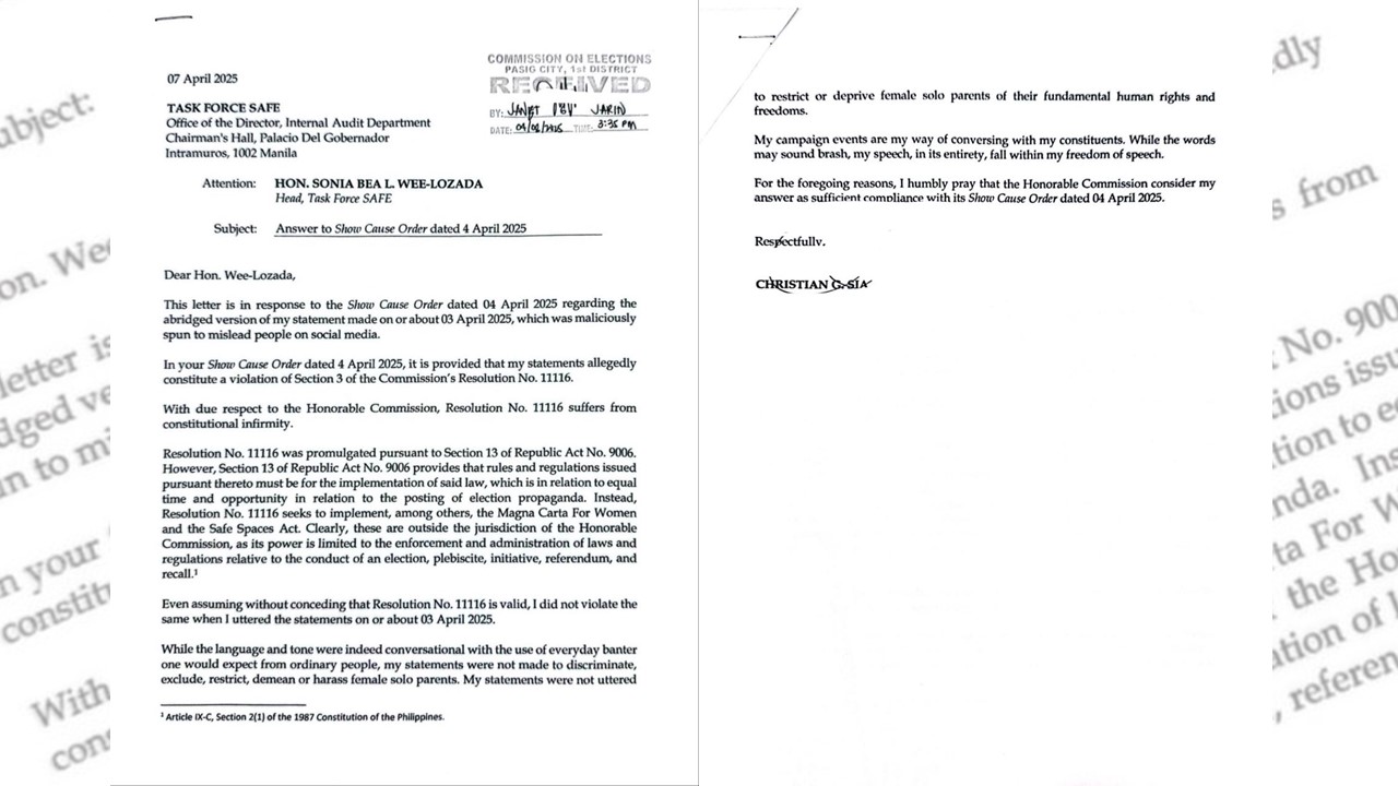 Kontrobersiyal na kandidato sa Pasig City, iginiit sa Comelec na ...