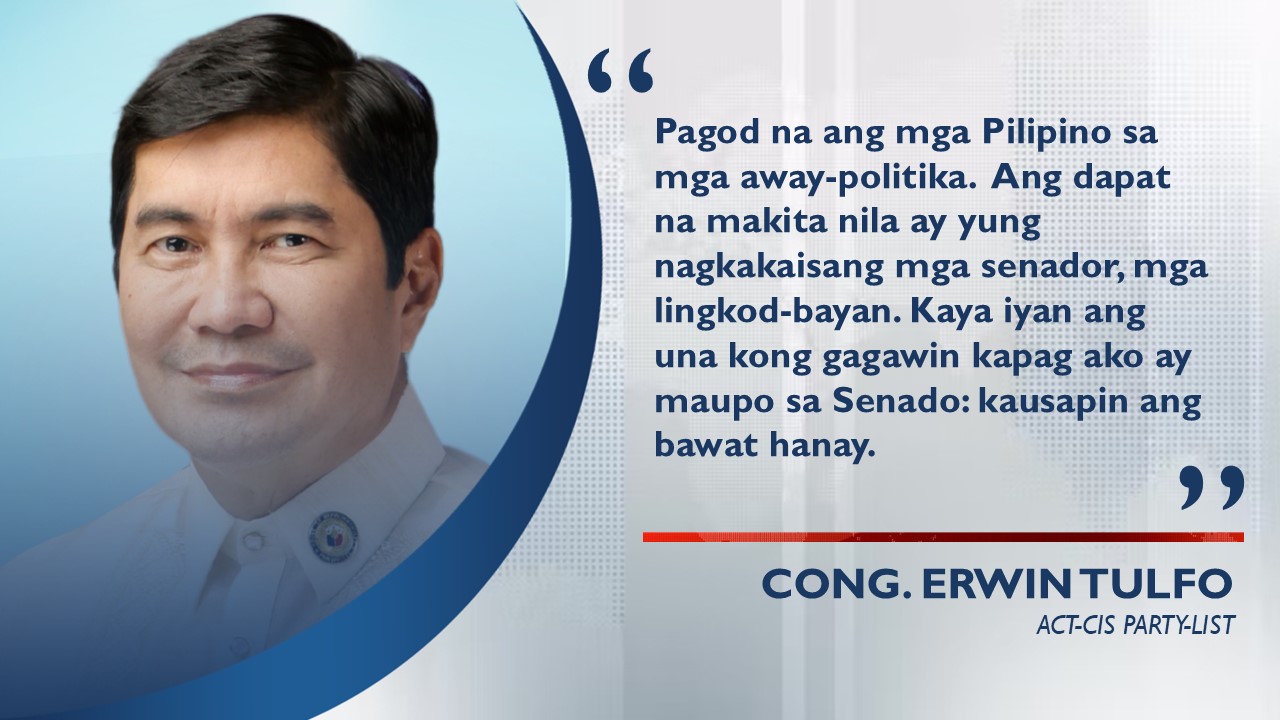Rep. Erwin Tulfo, tiniyak na makikipagtrabaho siya sa lahat ng mga ...